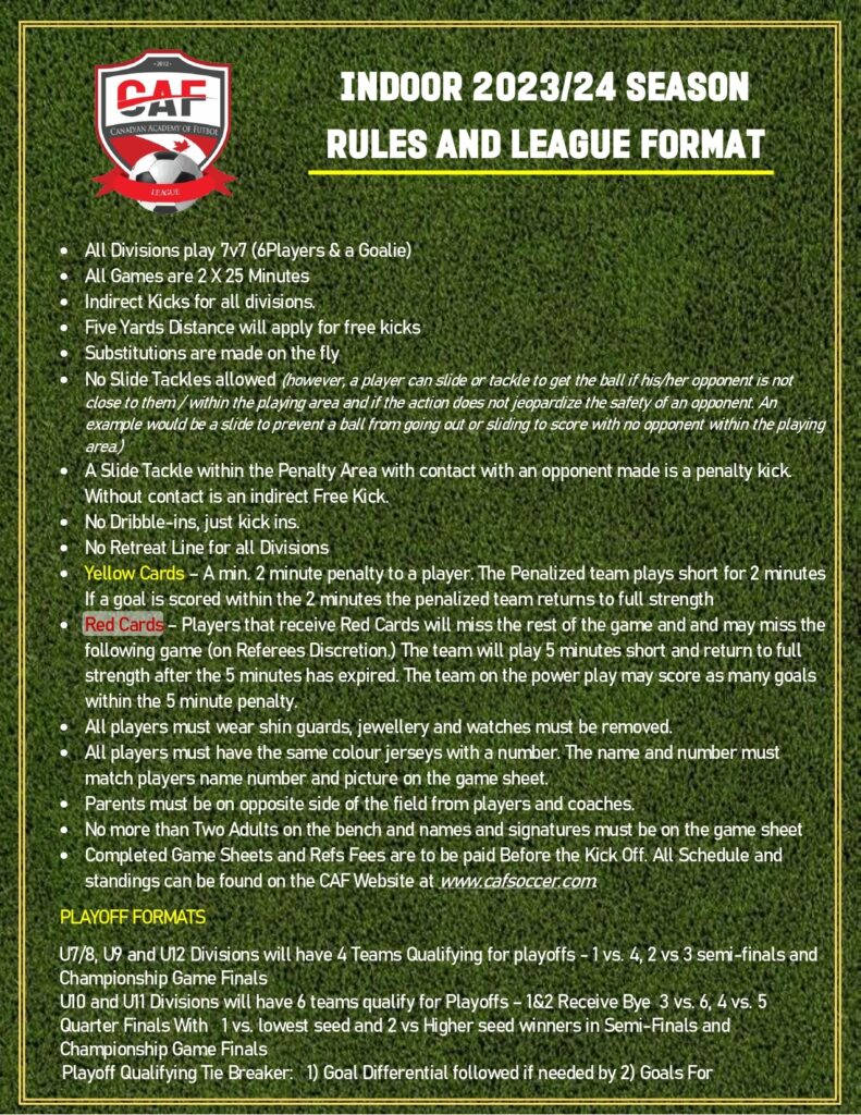 RULES – Canadian Academy of Futbol